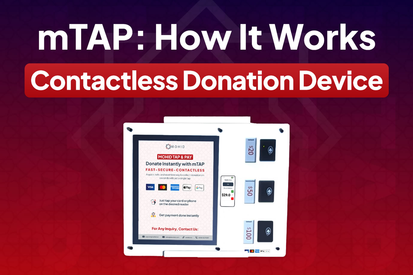 mTAP | How It Works | Contactless Donation Device - MOHID - Masjid ...